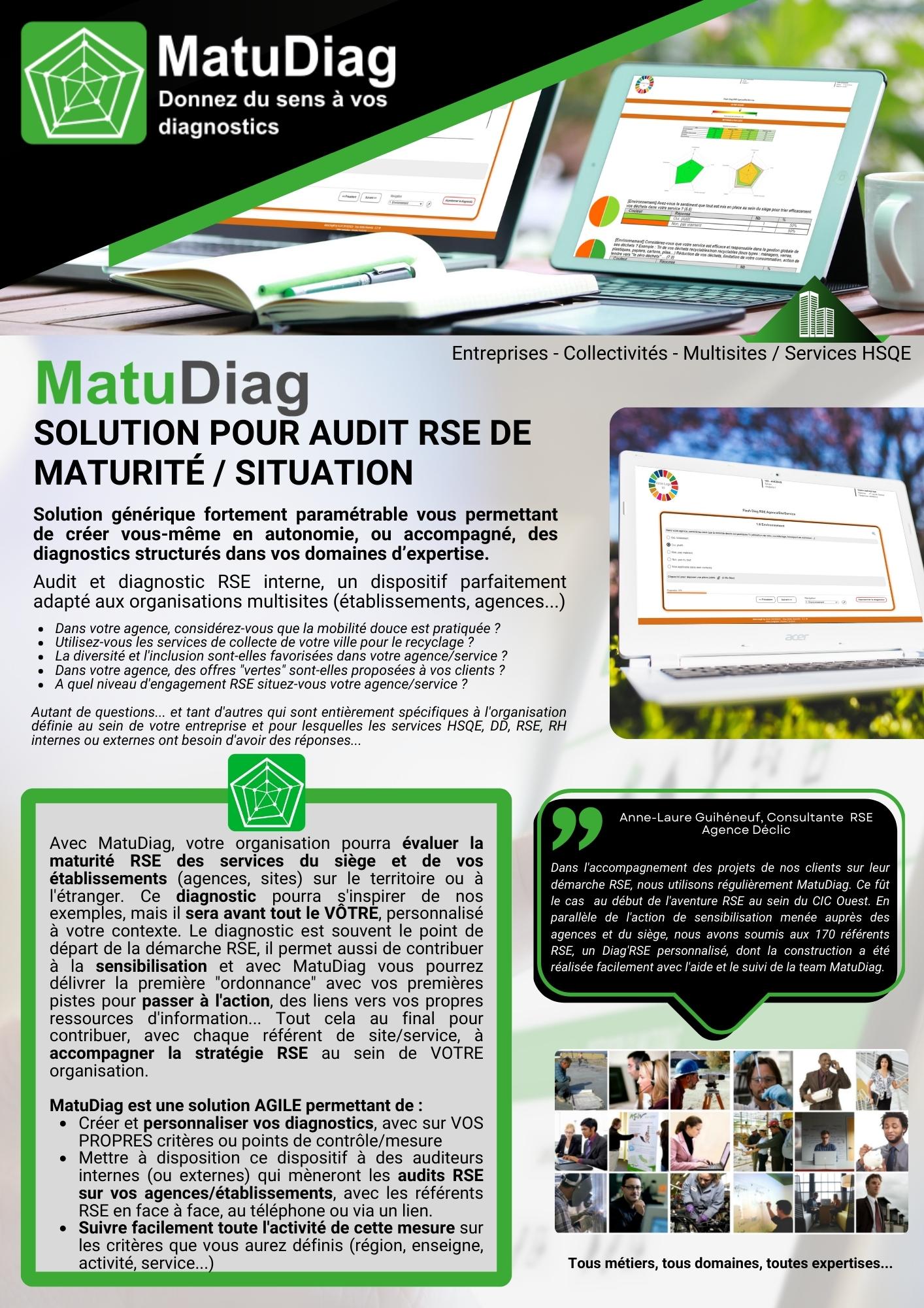 Diagnostic RSE Entreprise - Audit Maturité / Situation : MatuDiag Store